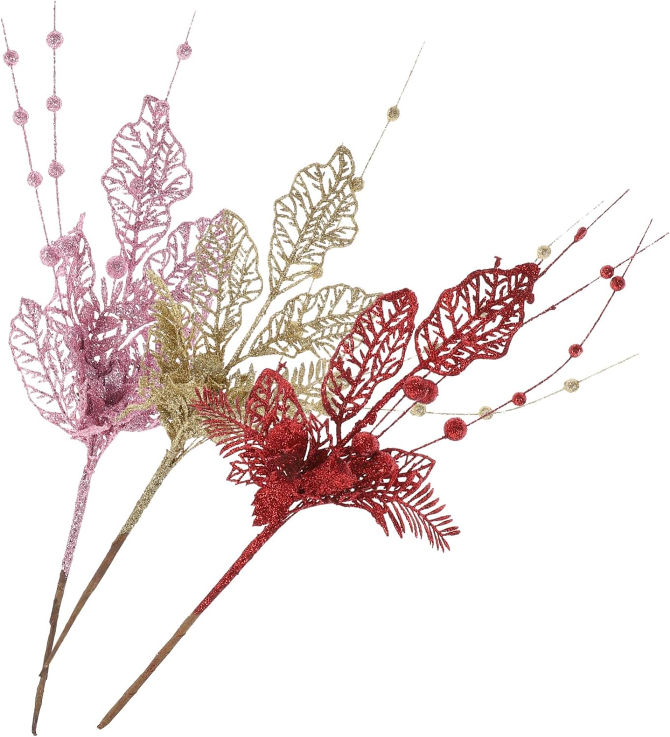 CHRISTMAS STEMS WHITE AND RED